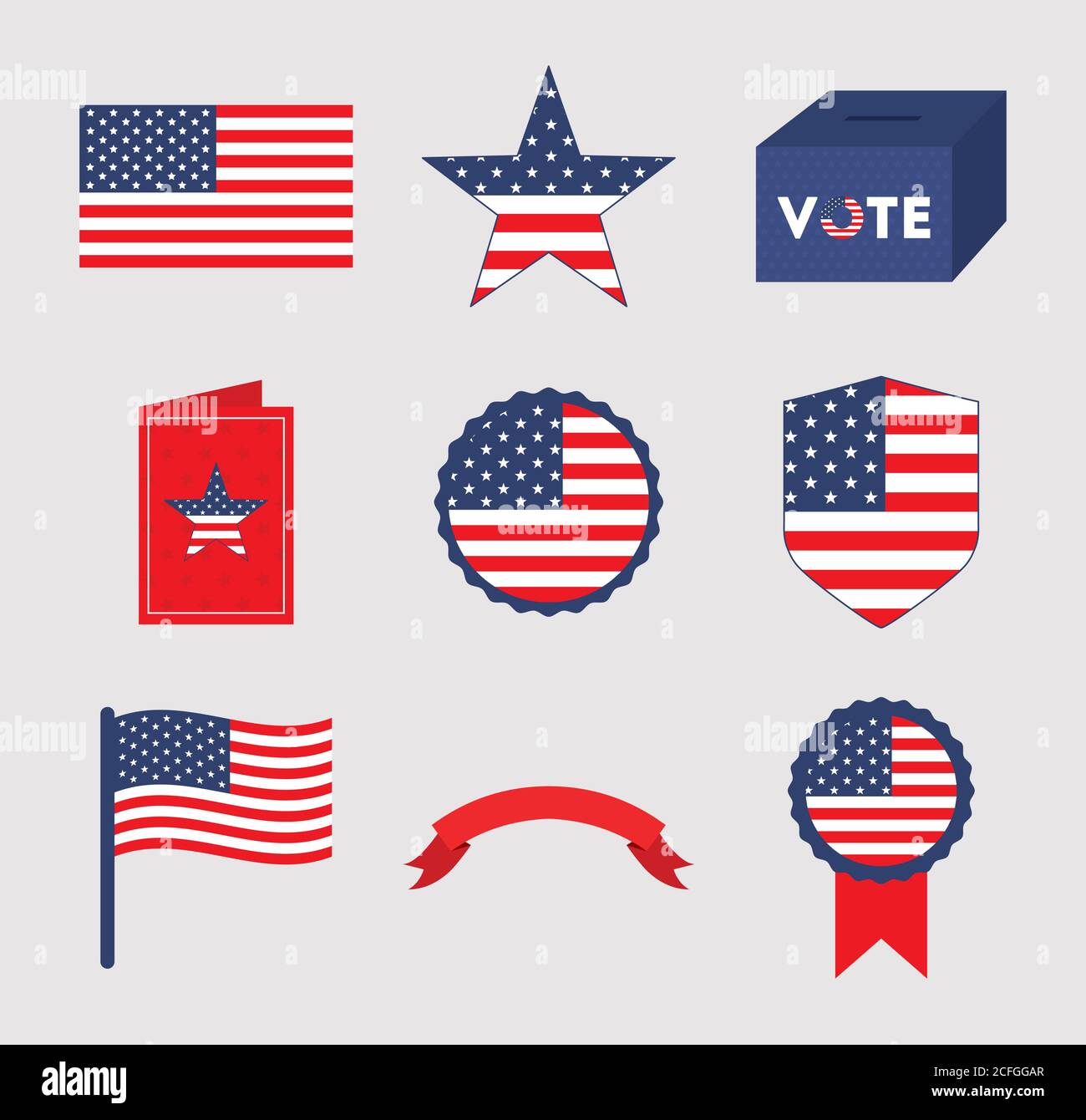 Usa and vote icon set vector design Stock Vector Image & Art - Alamy