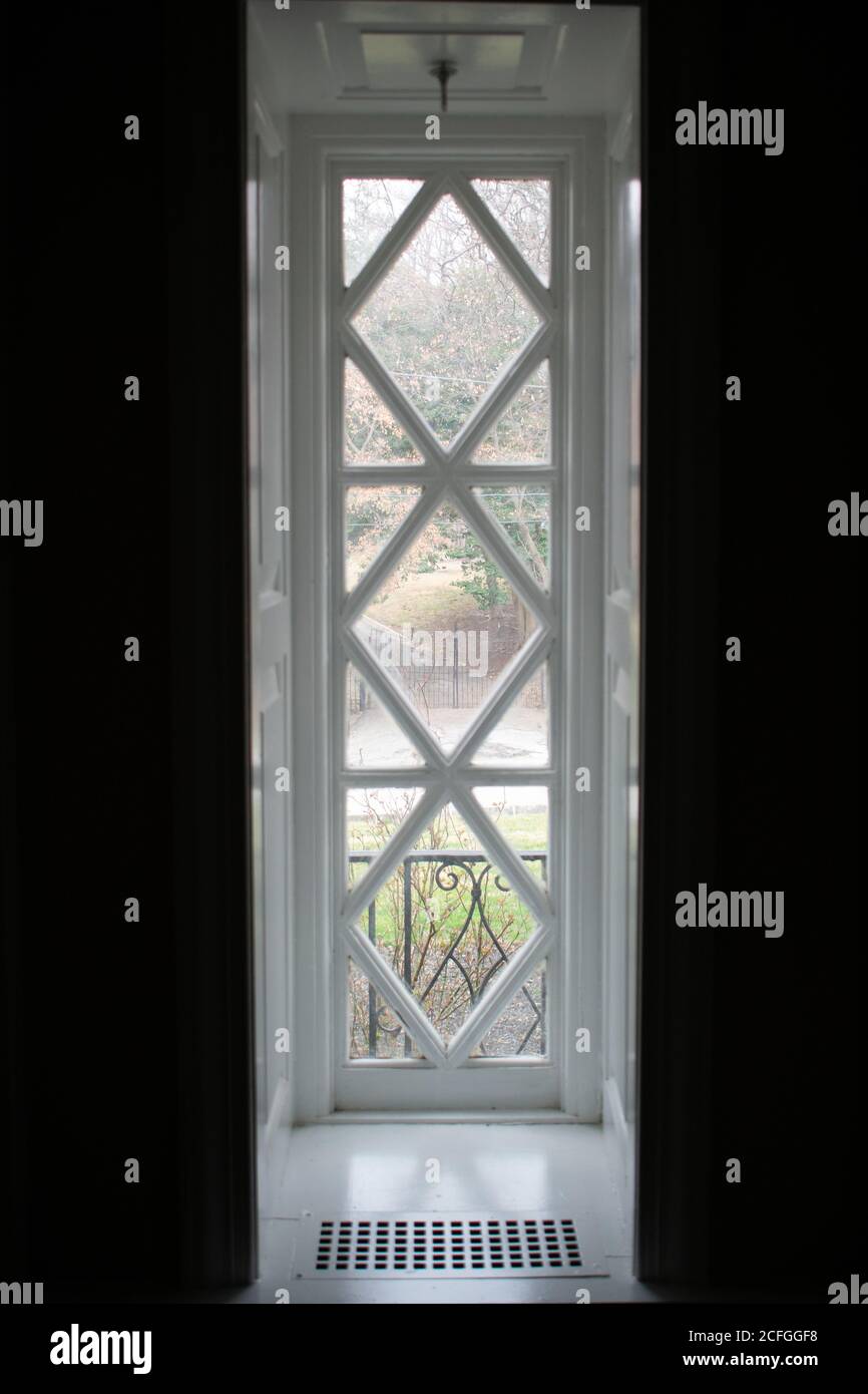 Blue stained glass window diamond hi-res stock photography and images ...