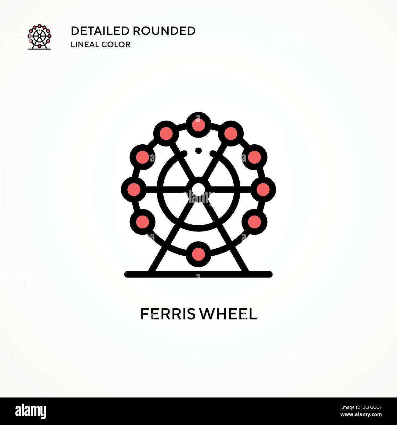 Ferris wheel vector icon. Modern vector illustration concepts. Easy to ...