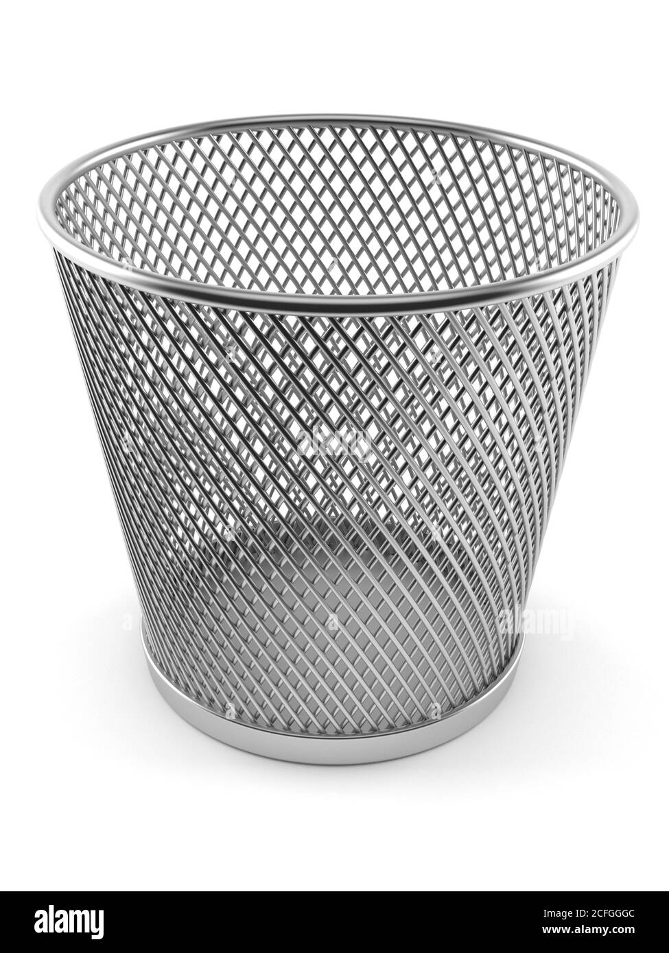 Empty paper trash can isolated on white background Stock Photo - Alamy