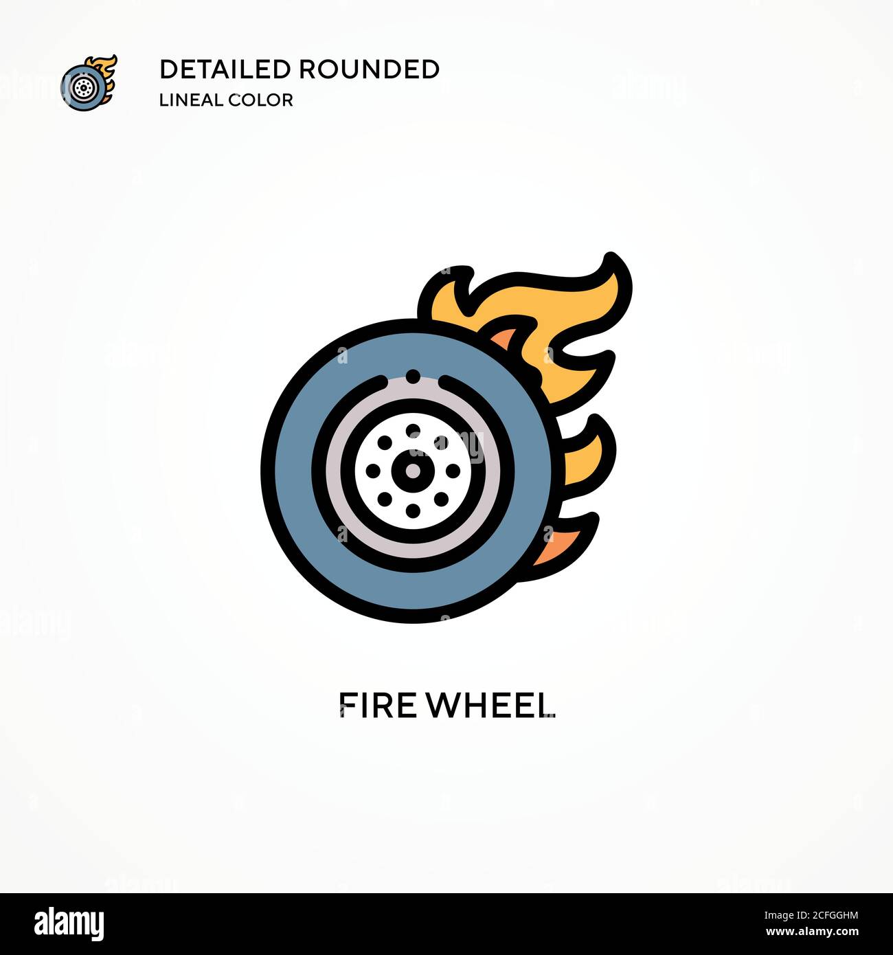 Fire wheel vector icon. Modern vector illustration concepts. Easy to ...
