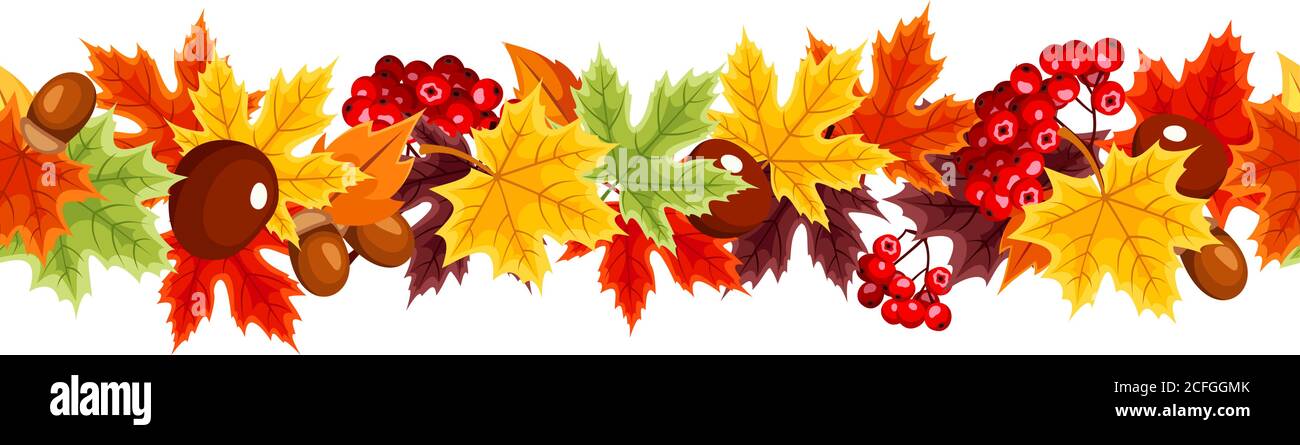 Red Fall Leaves Border