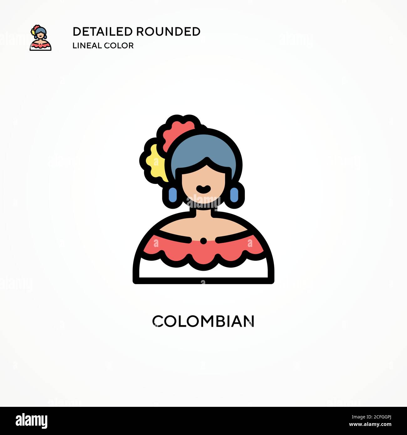 Colombian vector icon. Modern vector illustration concepts. Easy to ...