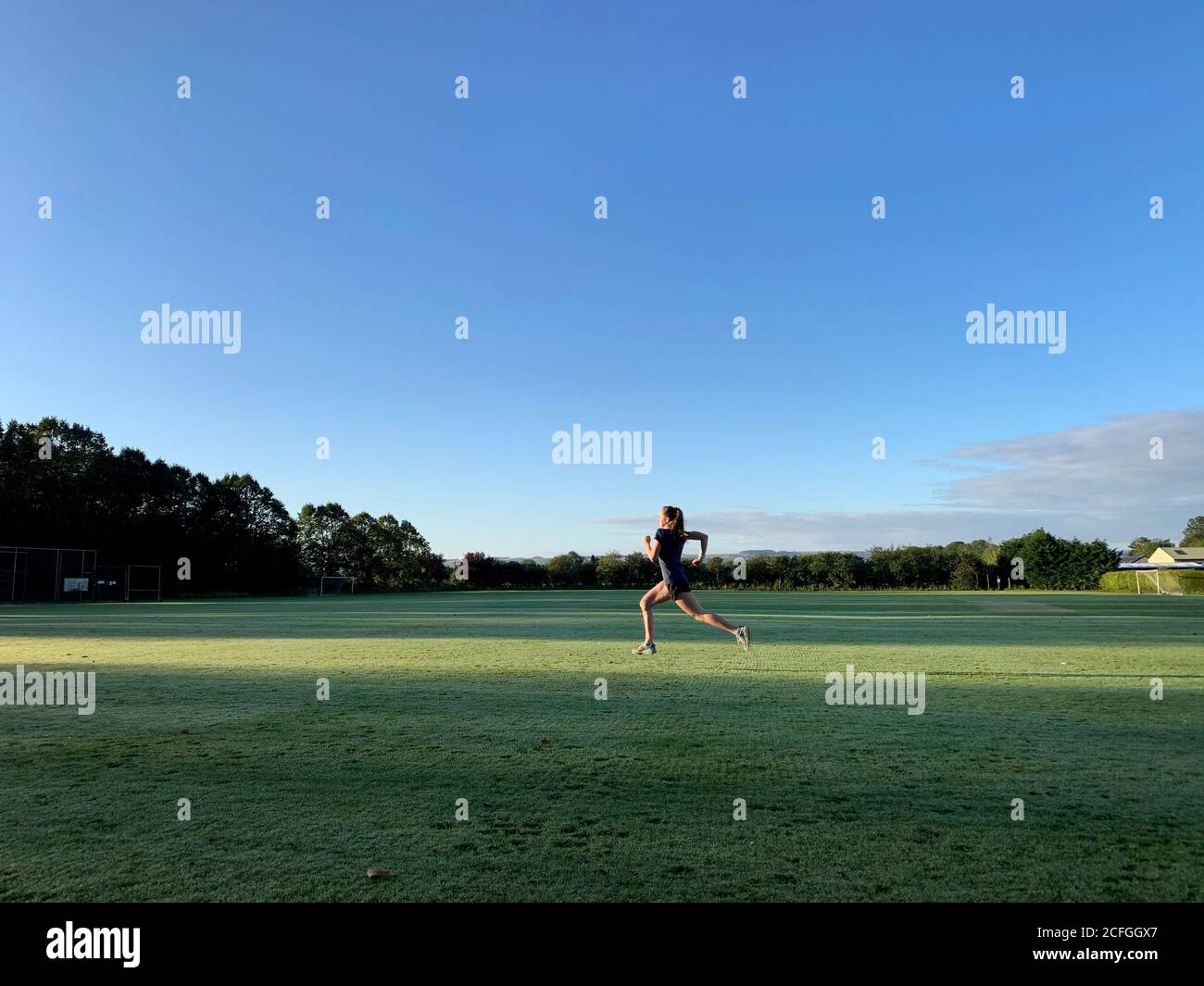 Teenage girl run training, UK Stock Photo - Alamy