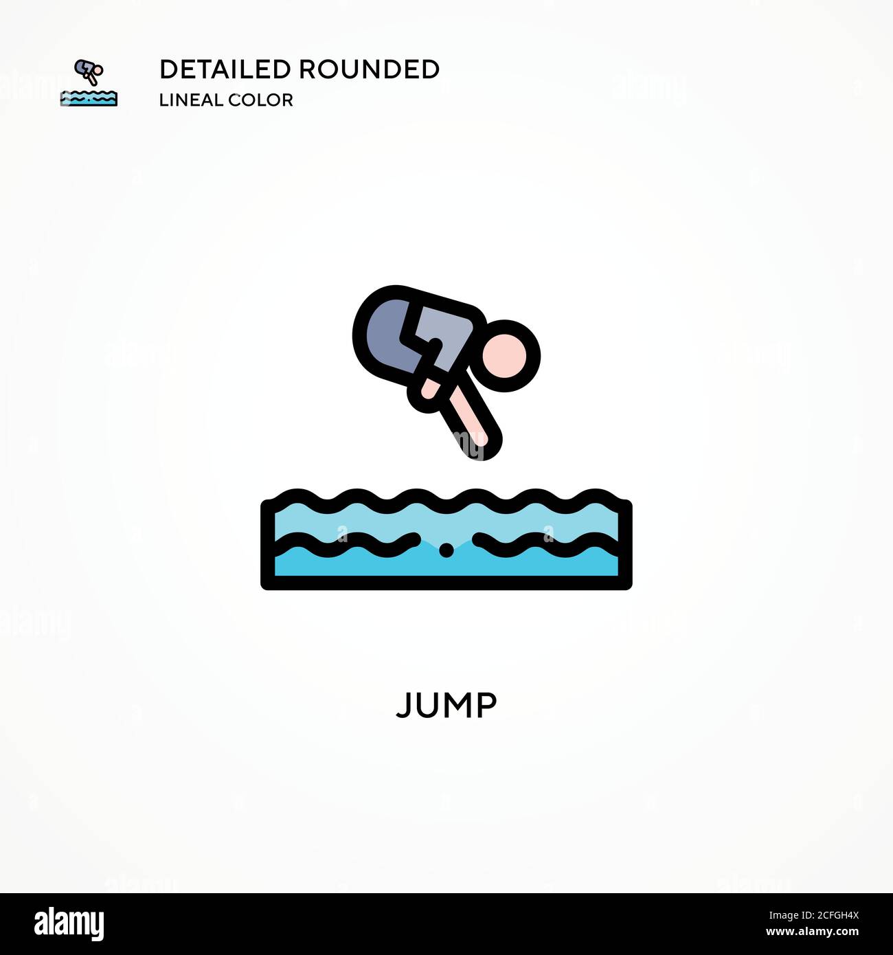 Jump vector icon. Modern vector illustration concepts. Easy to edit and ...