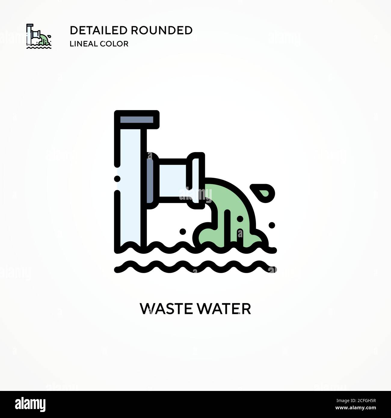 Waste water vector icon. Modern vector illustration concepts. Easy to ...