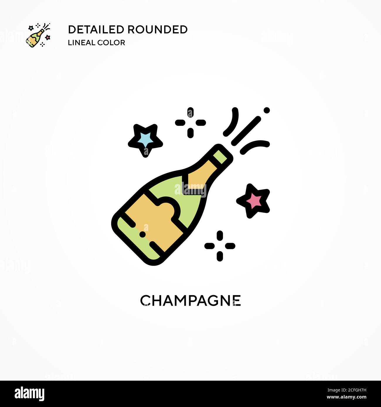 Champagne vector icon. Modern vector illustration concepts. Easy to ...