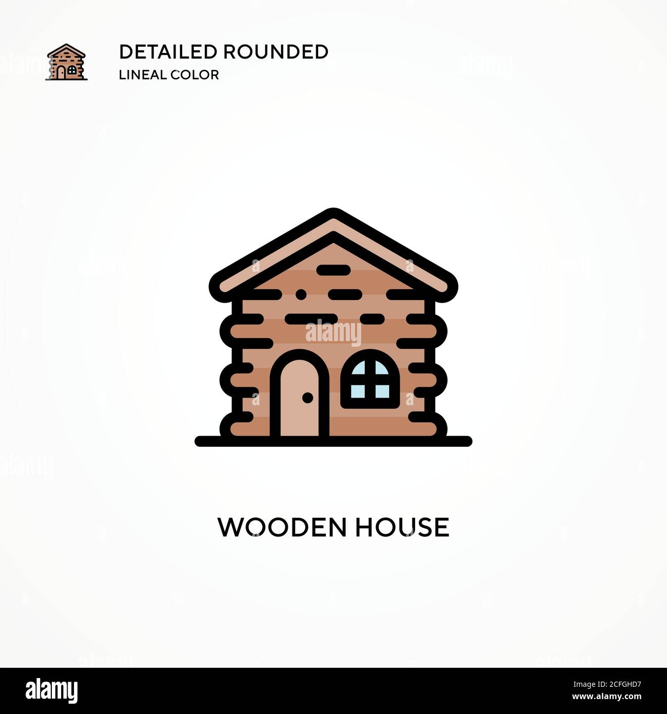 Wooden house vector icon. Modern vector illustration concepts. Easy to ...