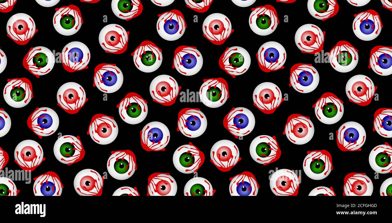 Halloween pattern. Eyeballs. Scary and terrible pattern. Background for ...