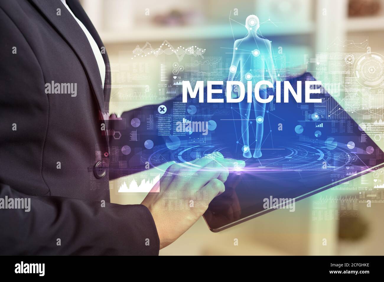 Electronic medical record with MEDICINE inscription, Medical technology ...