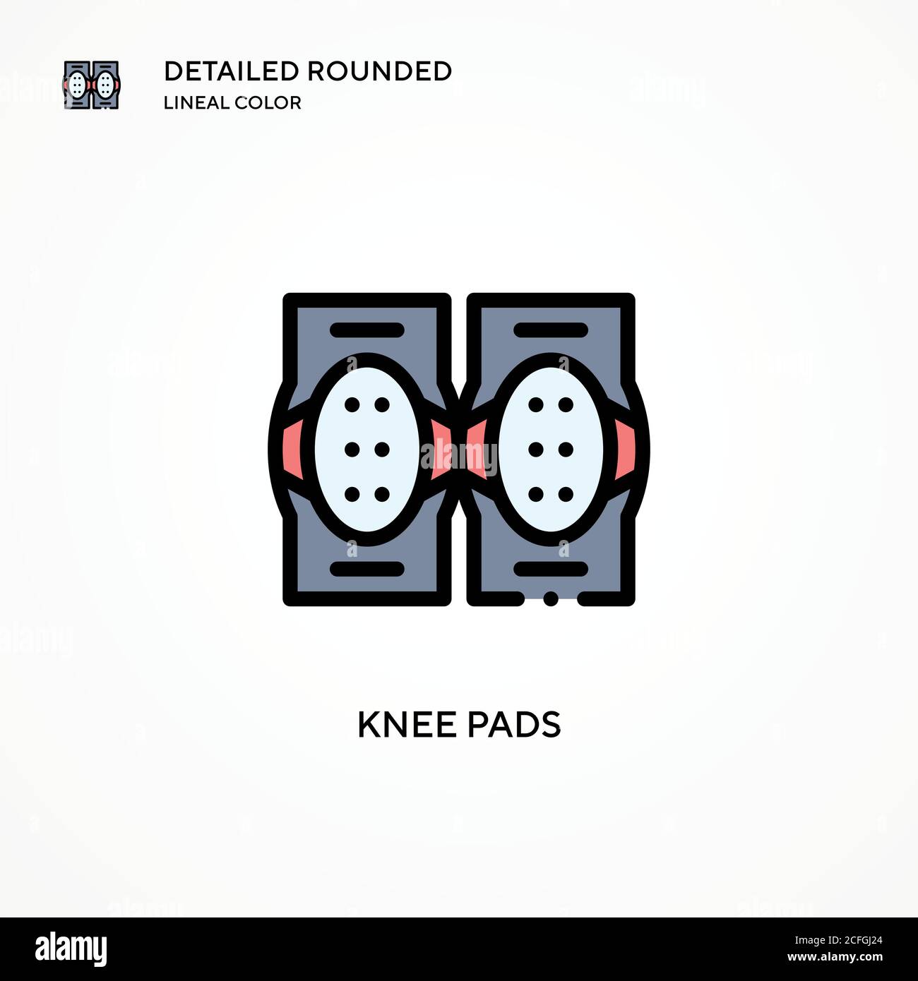 Knee pads vector icon. Modern vector illustration concepts. Easy to ...
