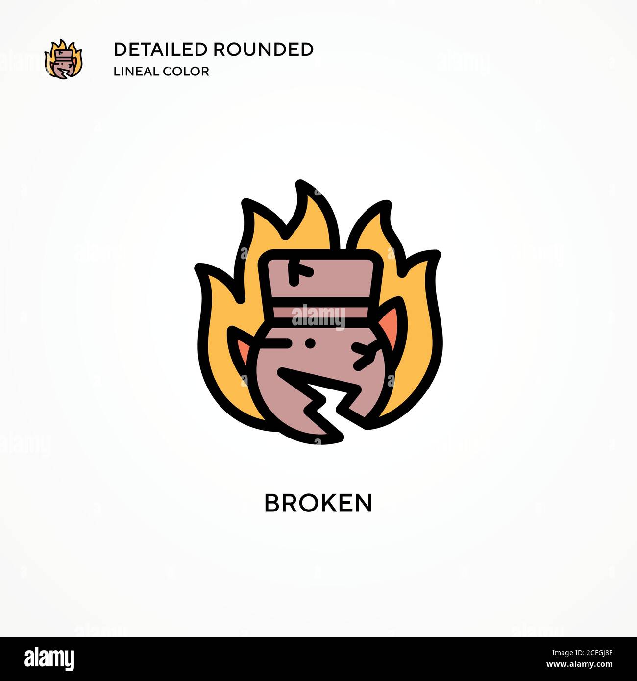 Broken vector icon. Modern vector illustration concepts. Easy to edit ...
