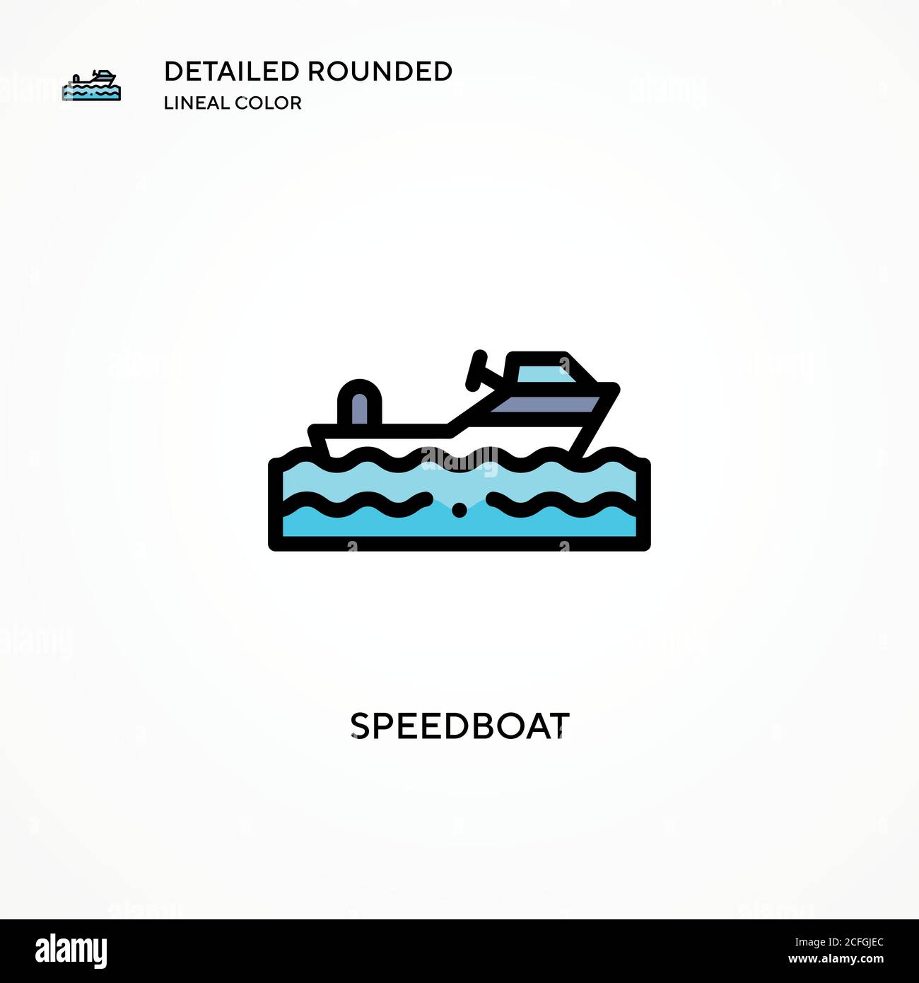 Speedboat vector icon. Modern vector illustration concepts. Easy to ...