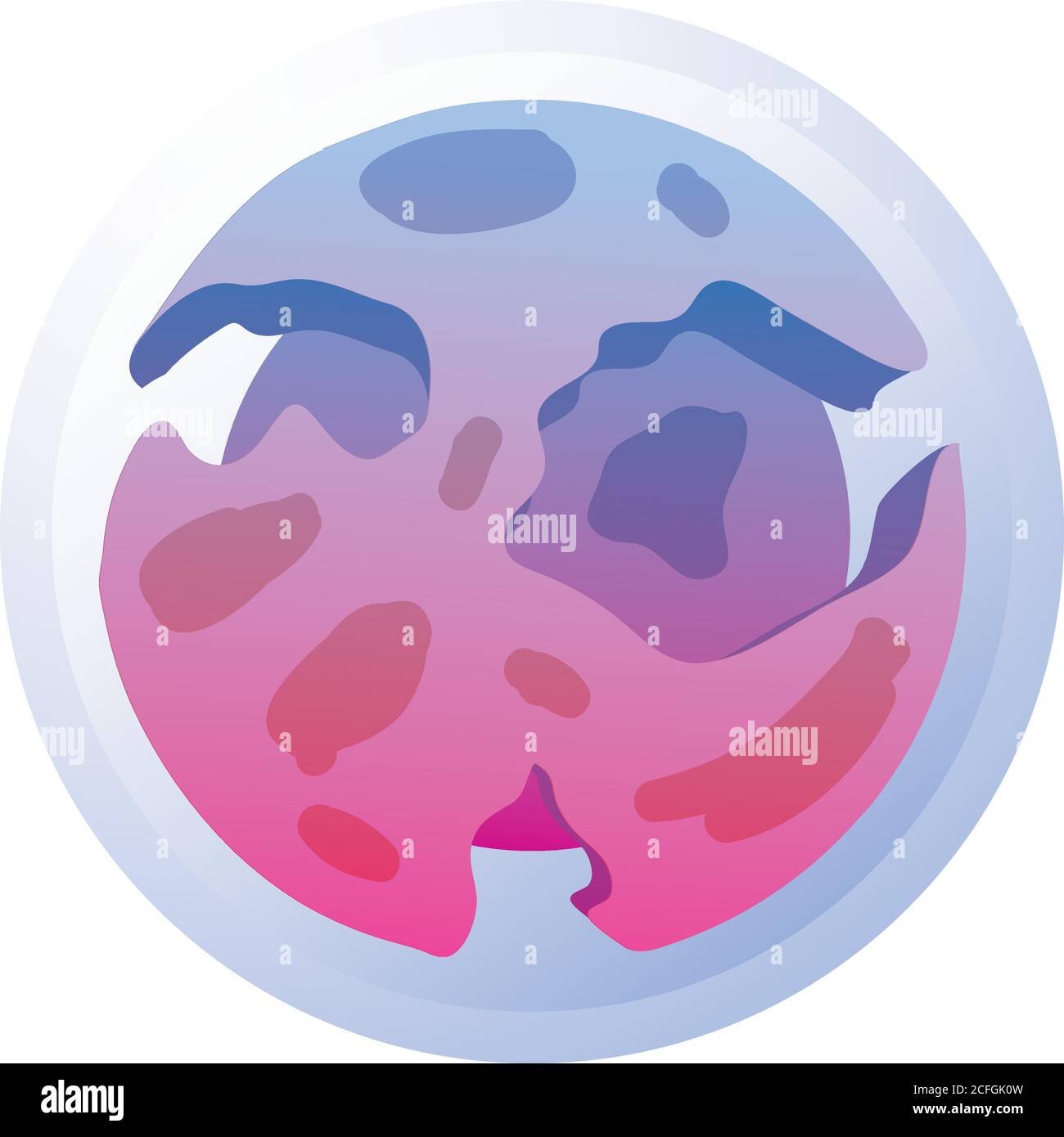 planet or asteroid of the solar system pink color on white background ...