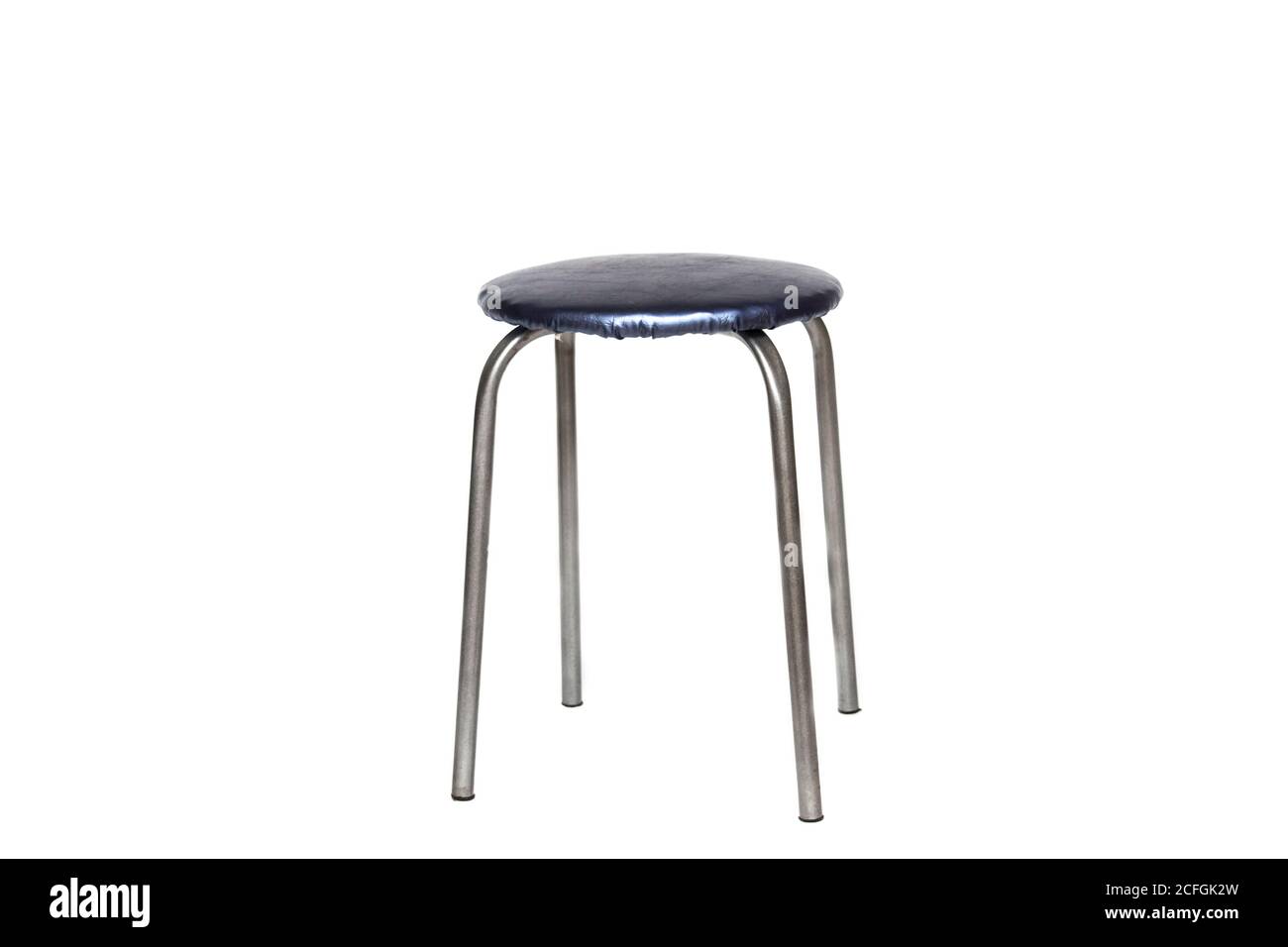 Blue stool on a white background Stock Photo - Alamy