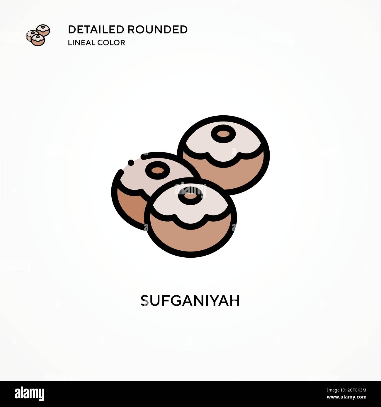 Sufganiyah vector icon. Modern vector illustration concepts. Easy to ...