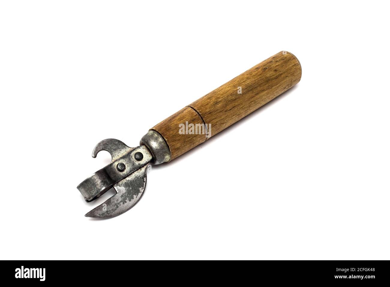 Old opener with wooden handle Stock Photo - Alamy