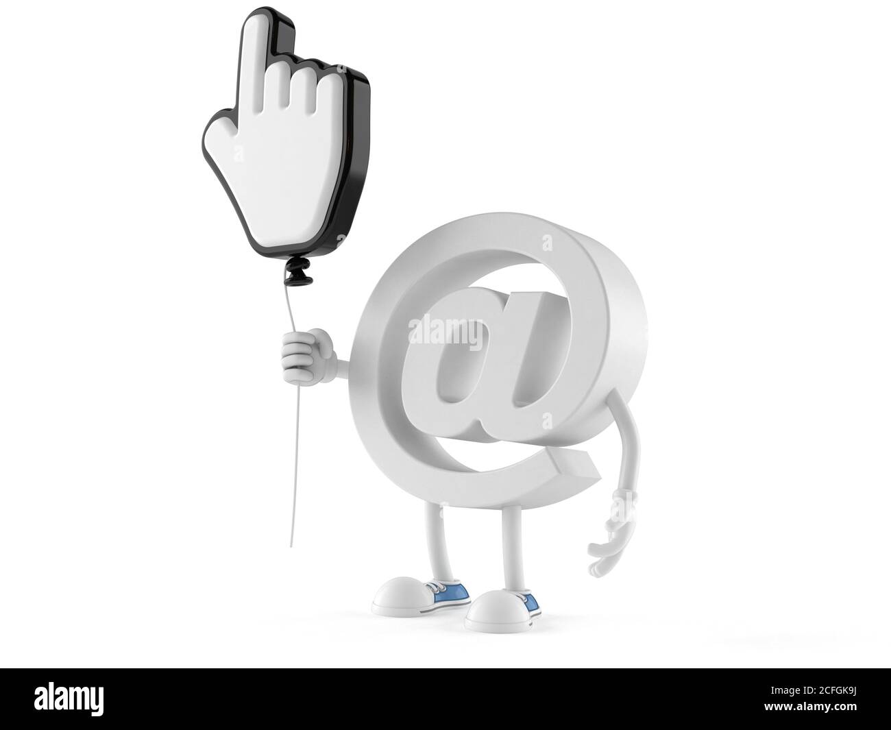 E-mail character with cursor isolated on white background Stock Photo ...