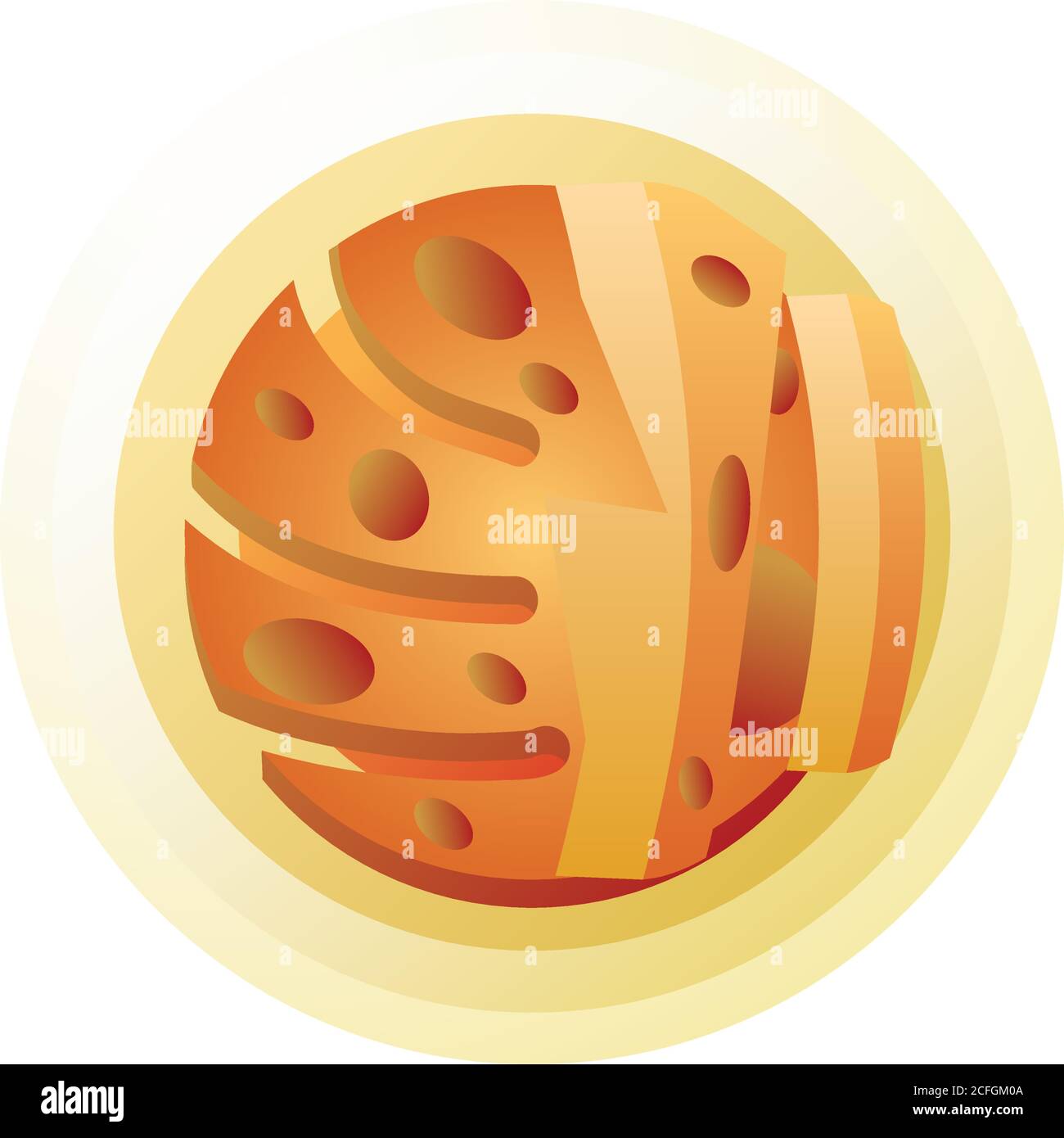 yellow solar system planet on white background vector illustration ...