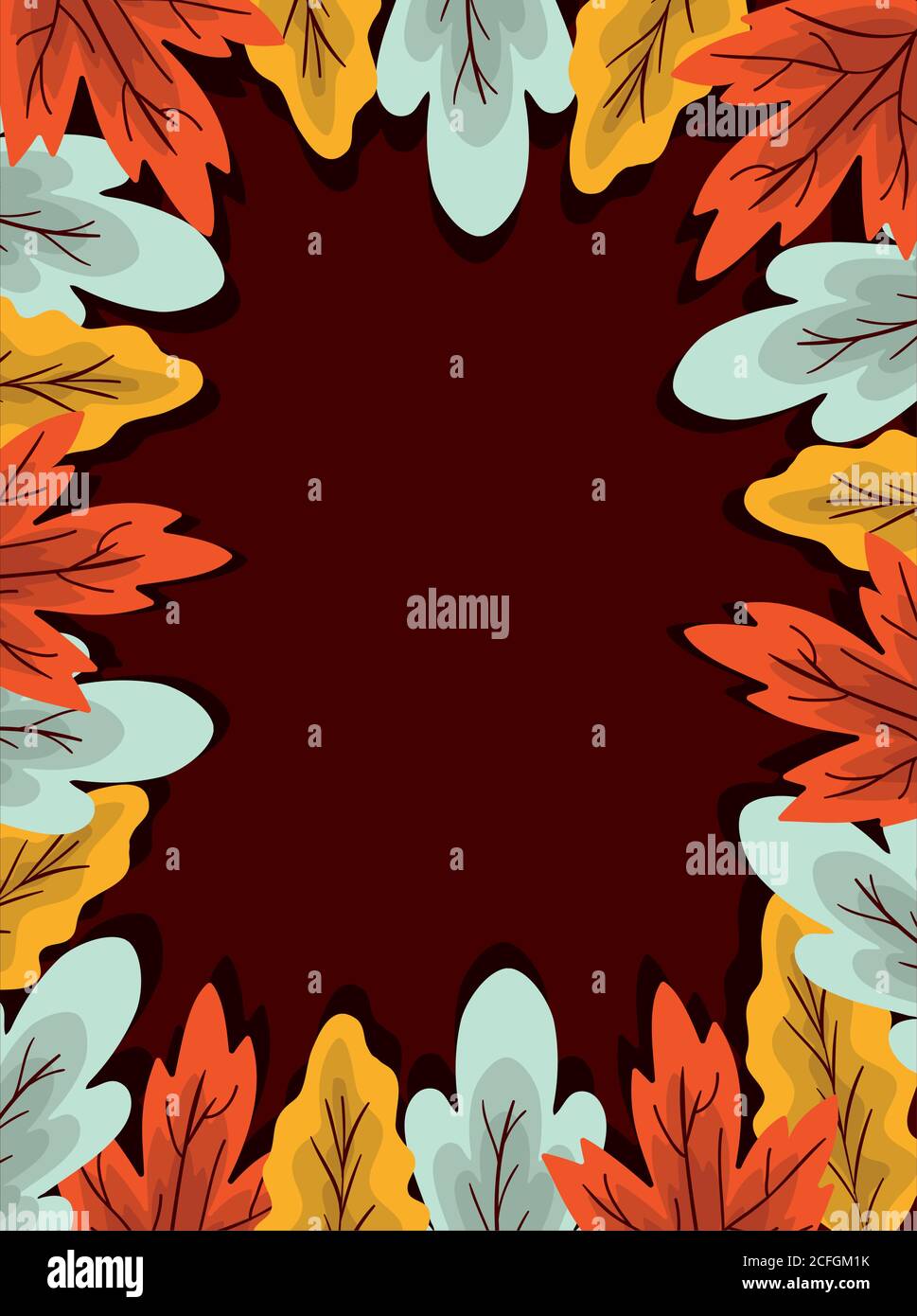 autumn leaves frame vector design Stock Vector Image & Art - Alamy