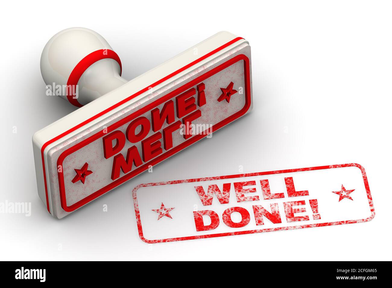 Well done! The stamp and an imprint. White stamp and red imprint WELL ...