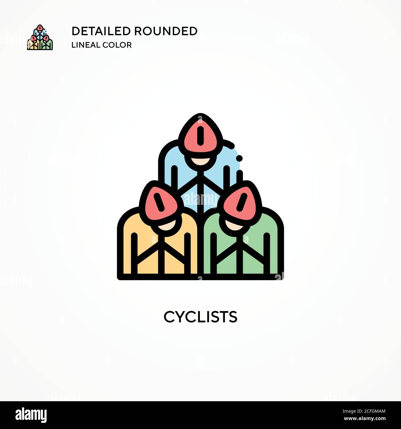 Cyclists vector icon. Modern vector illustration concepts. Easy to edit ...