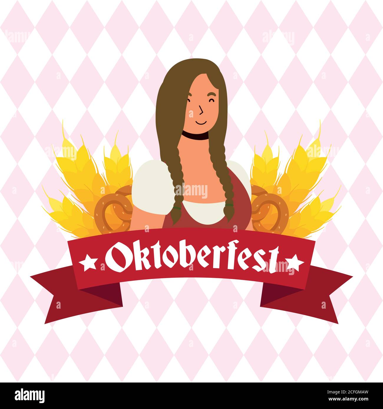 beautiful german woman avatar character vector illustration design ...