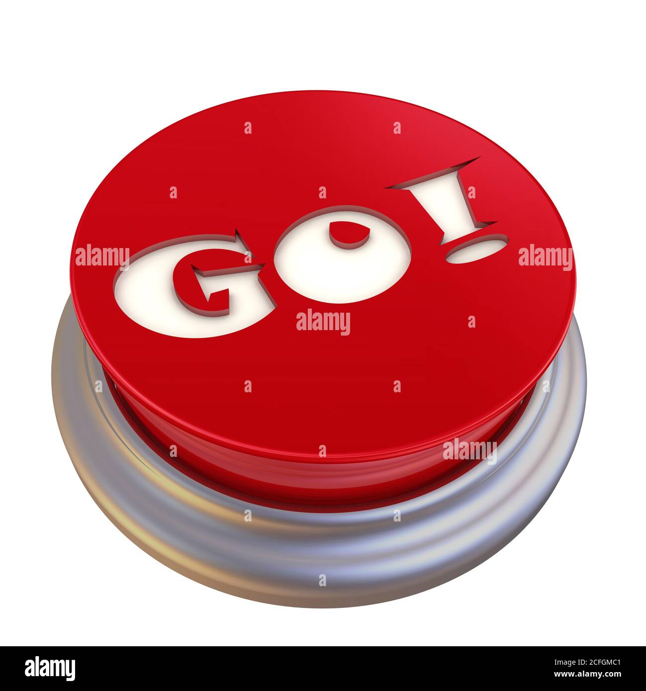 GO! Red button labeled. Round red button with white word GO! Isolated ...