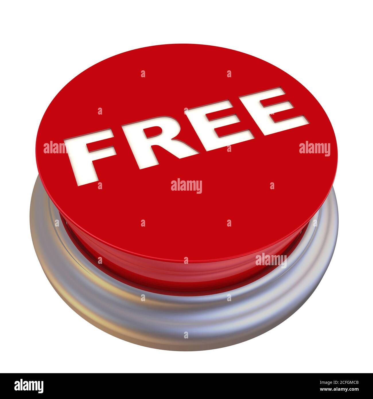 Free. Red button labeled. Red round button with white word FREE ...