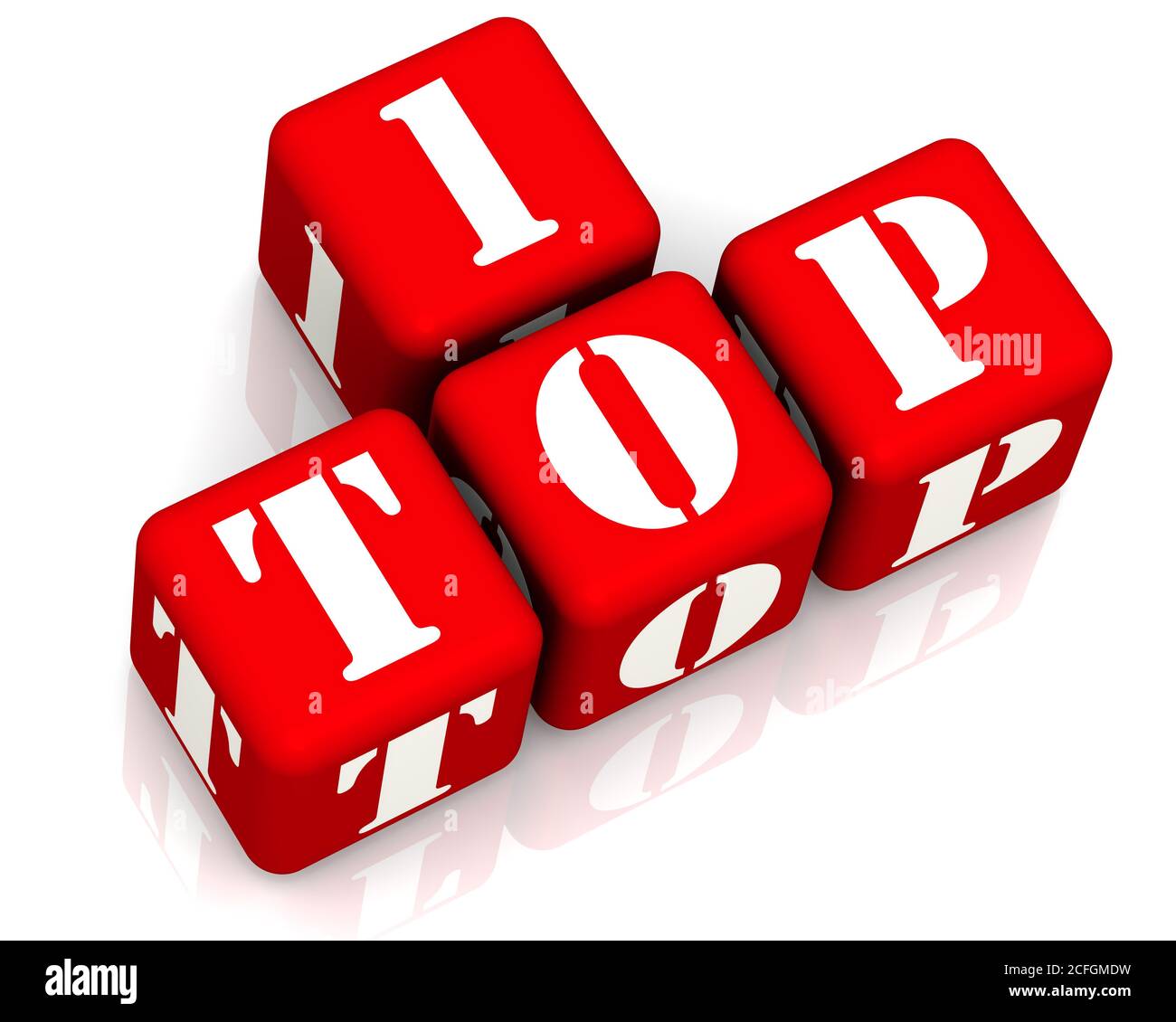 Top 10. Top Ten Ranking. Red cubes labelet with letters form the word ...