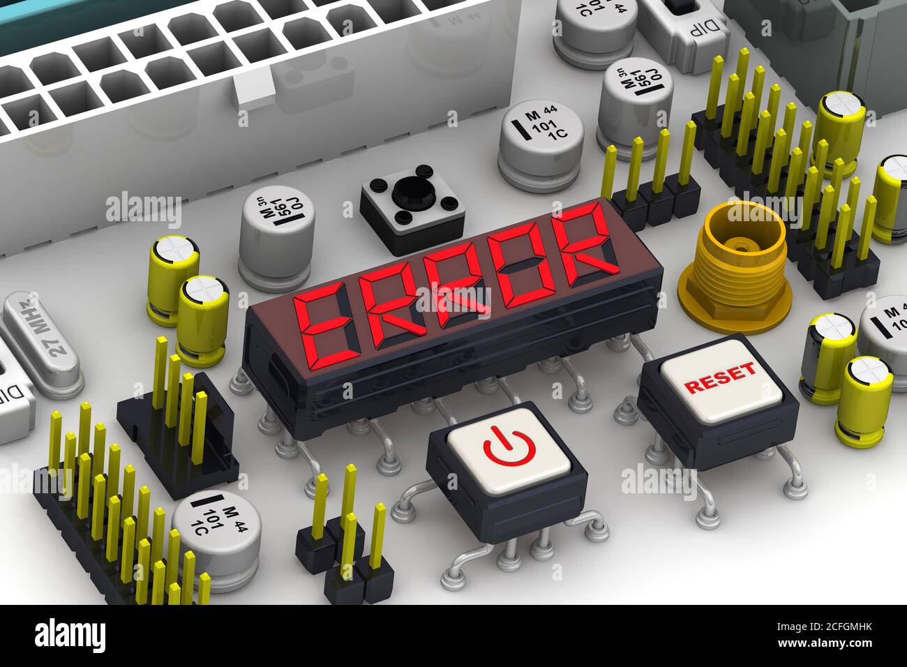 ERROR. The message on the display electronic circuit board. Red ERROR ...