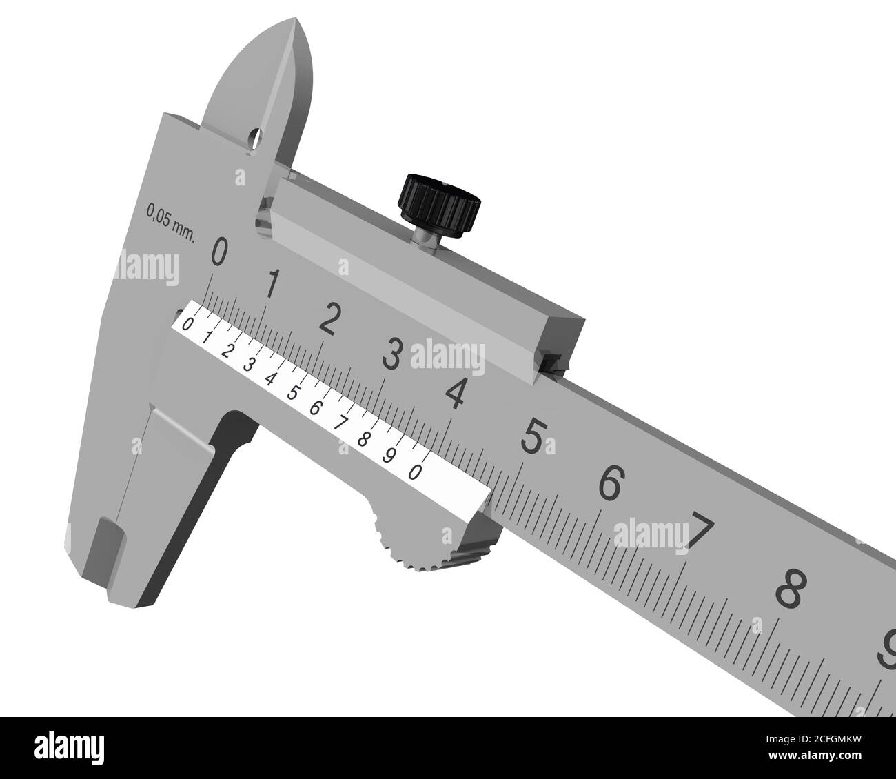 Calipers - precision measuring instrument. Isolated. 3D Illustration ...