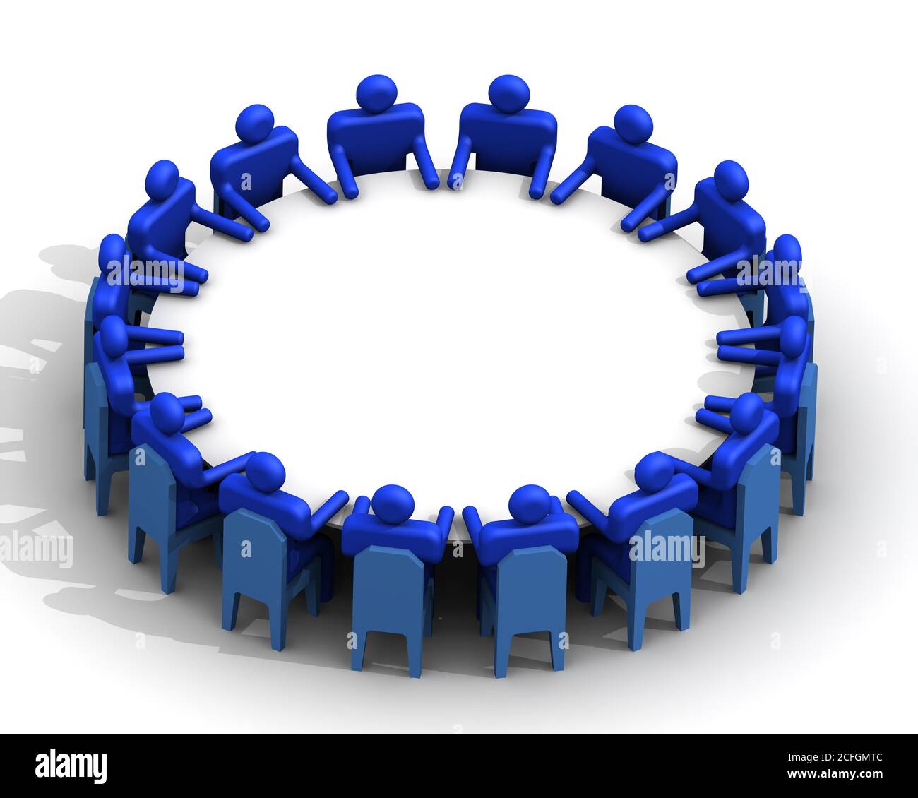 Congress. Conference. Meeting. Symbolic people sitting at a round table ...