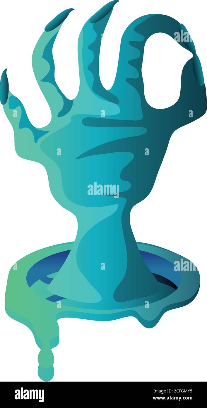 zombie hand for halloween on white background vector illustration ...