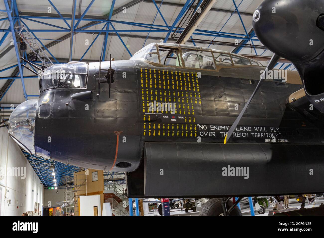 A World War Two Avro Lancaster 1 bomber on display in the RAF Museum ...