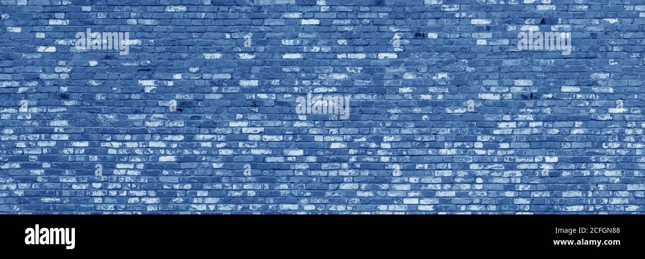 Blue brick building wall. Interior of a modern loft. Background for ...