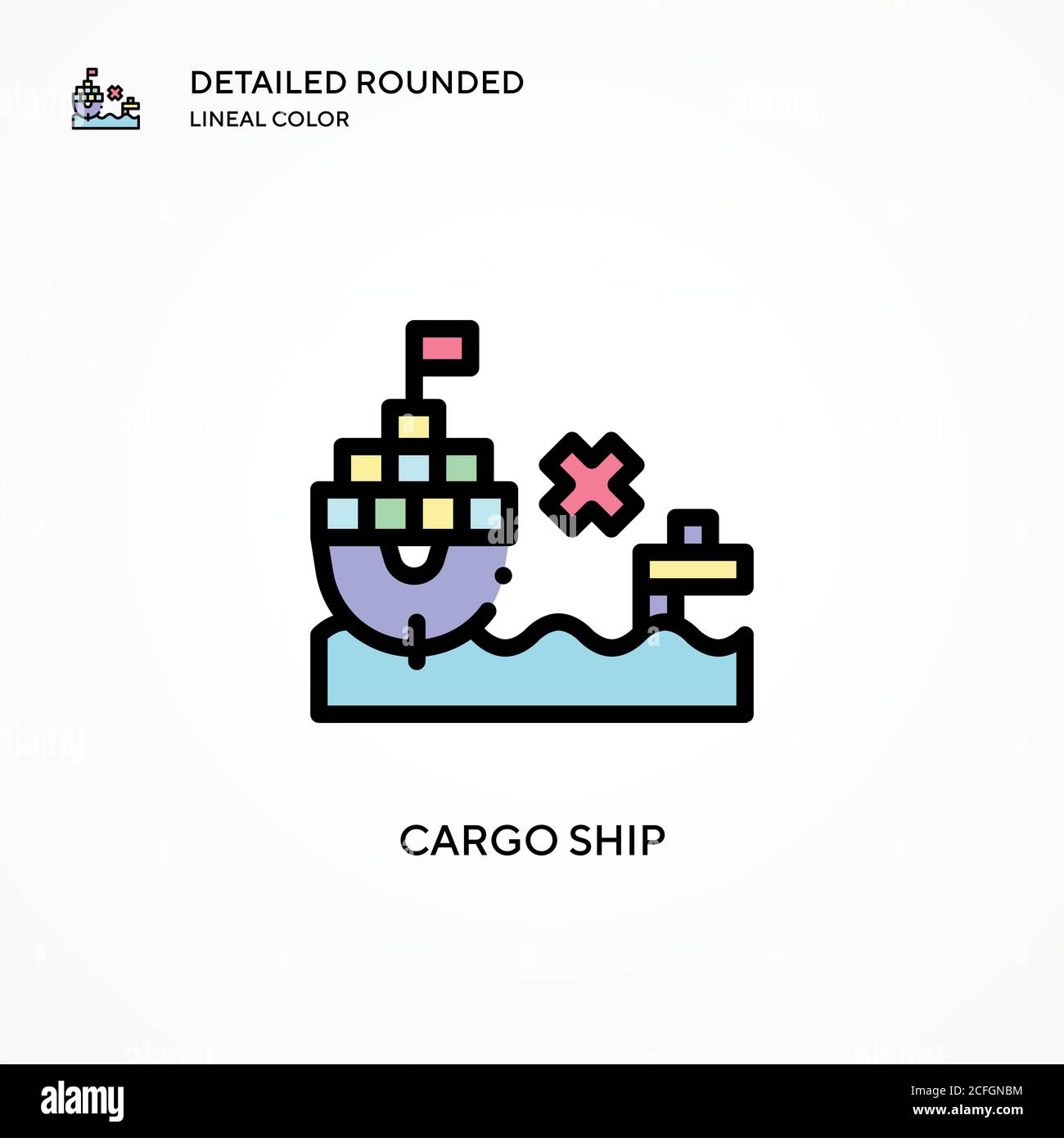 Cargo ship vector icon. Modern vector illustration concepts. Easy to ...