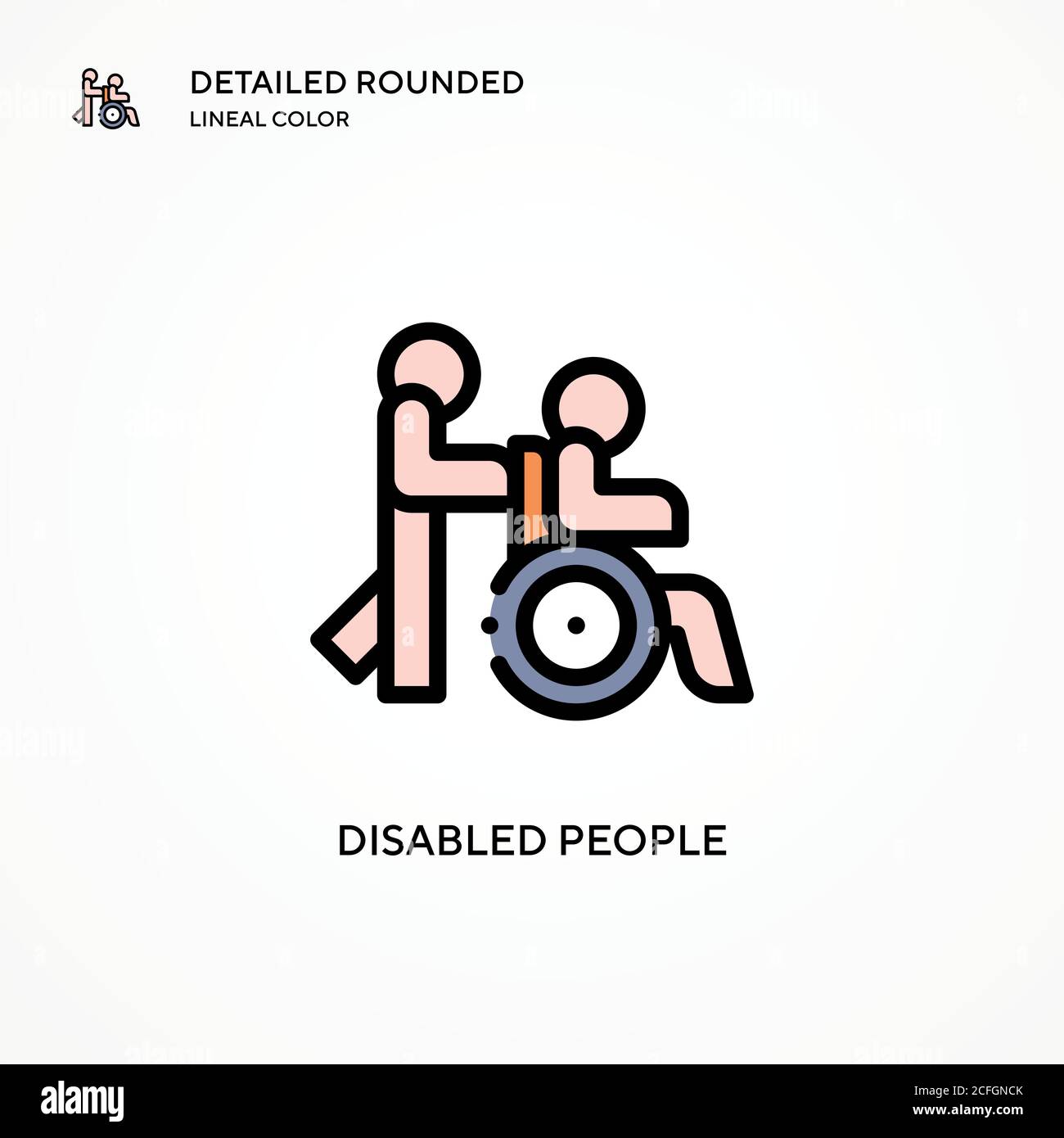 Disabled people vector icon. Modern vector illustration concepts. Easy ...