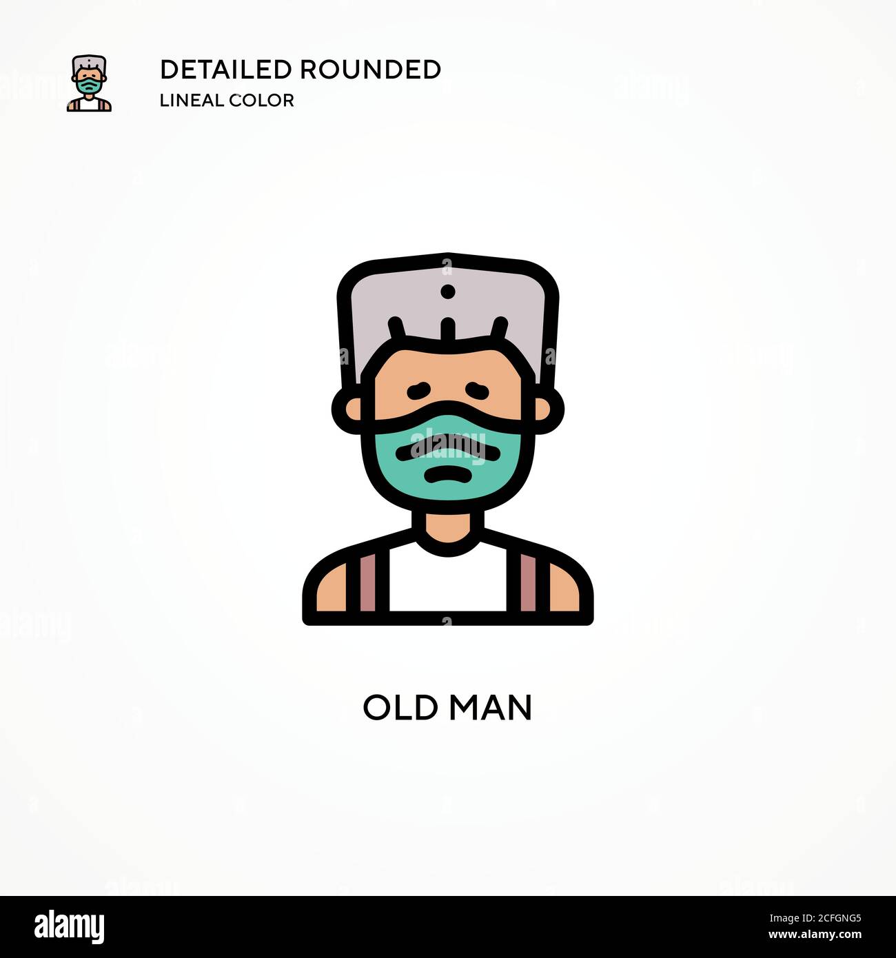Old man vector icon. Modern vector illustration concepts. Easy to edit ...