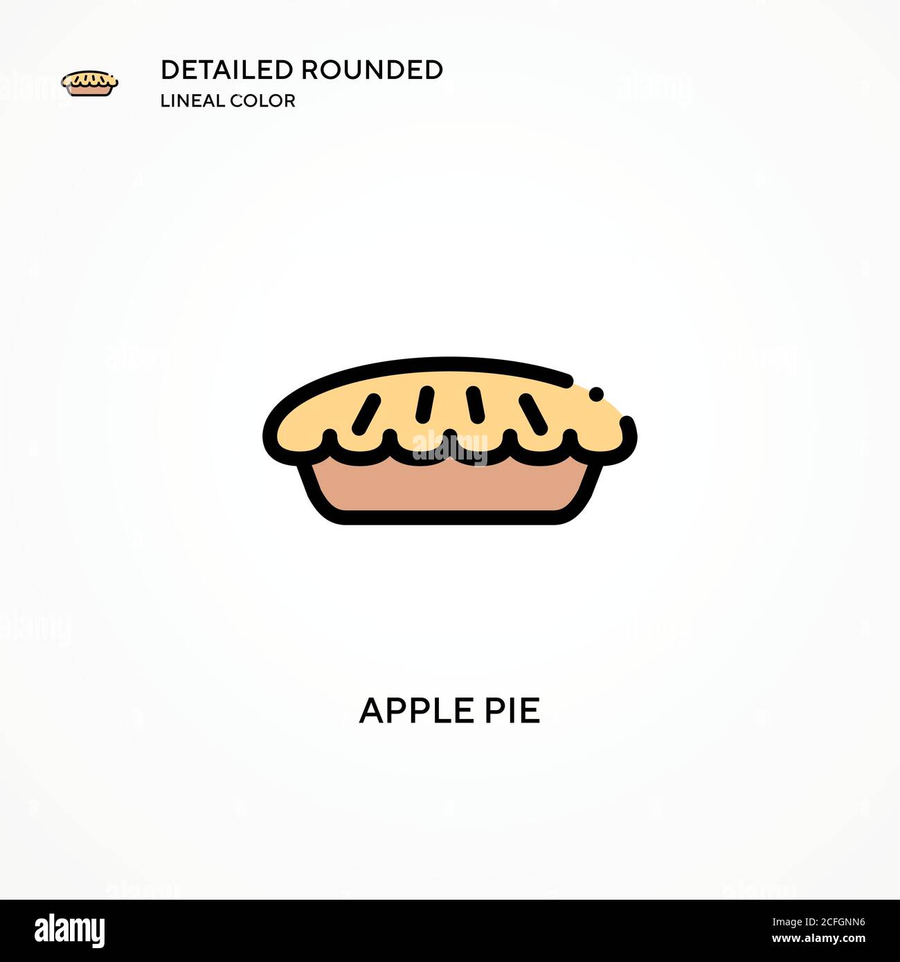 Apple pie vector icon. Modern vector illustration concepts. Easy to ...