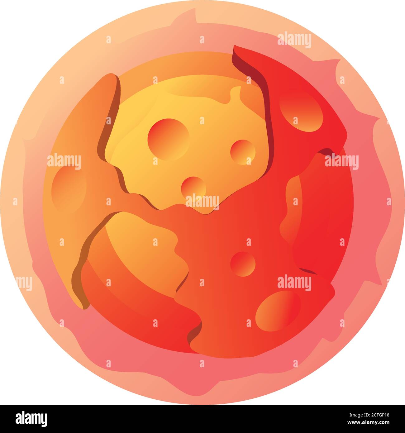 orange solar system planet on white background vector illustration ...