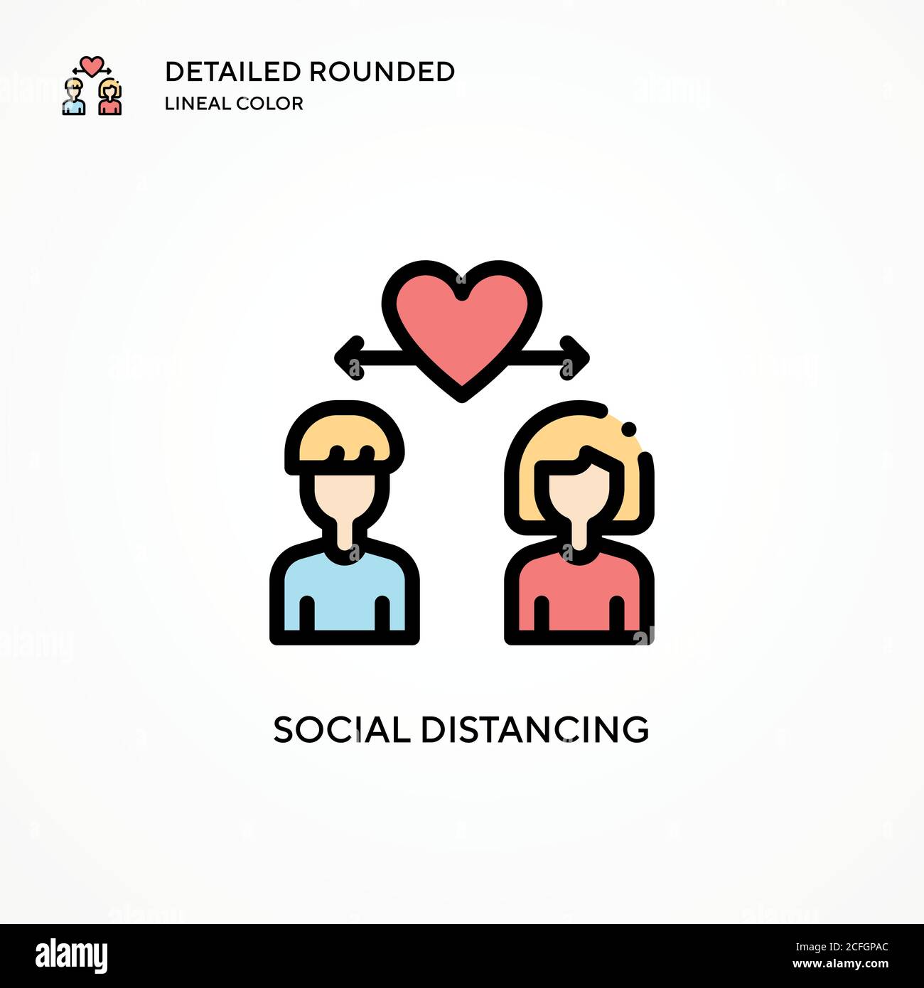 Social distancing vector icon. Modern vector illustration concepts ...