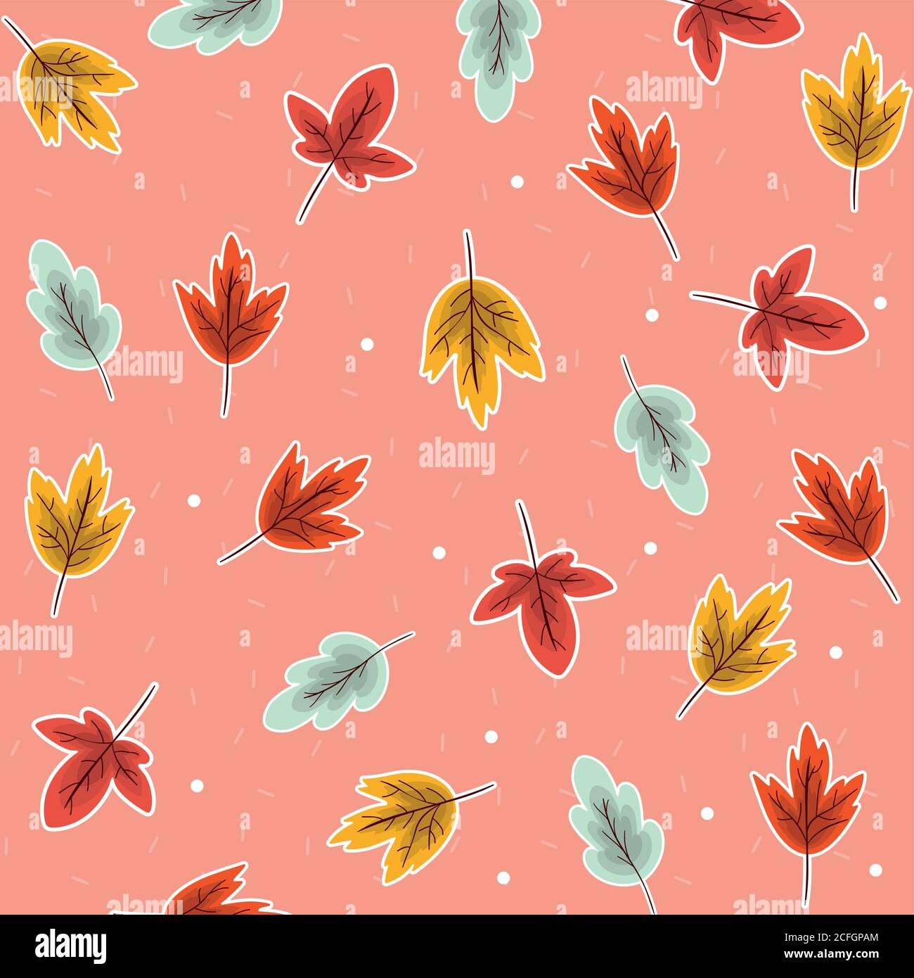 autumn leaves on pink background vector design Stock Vector Image & Art ...