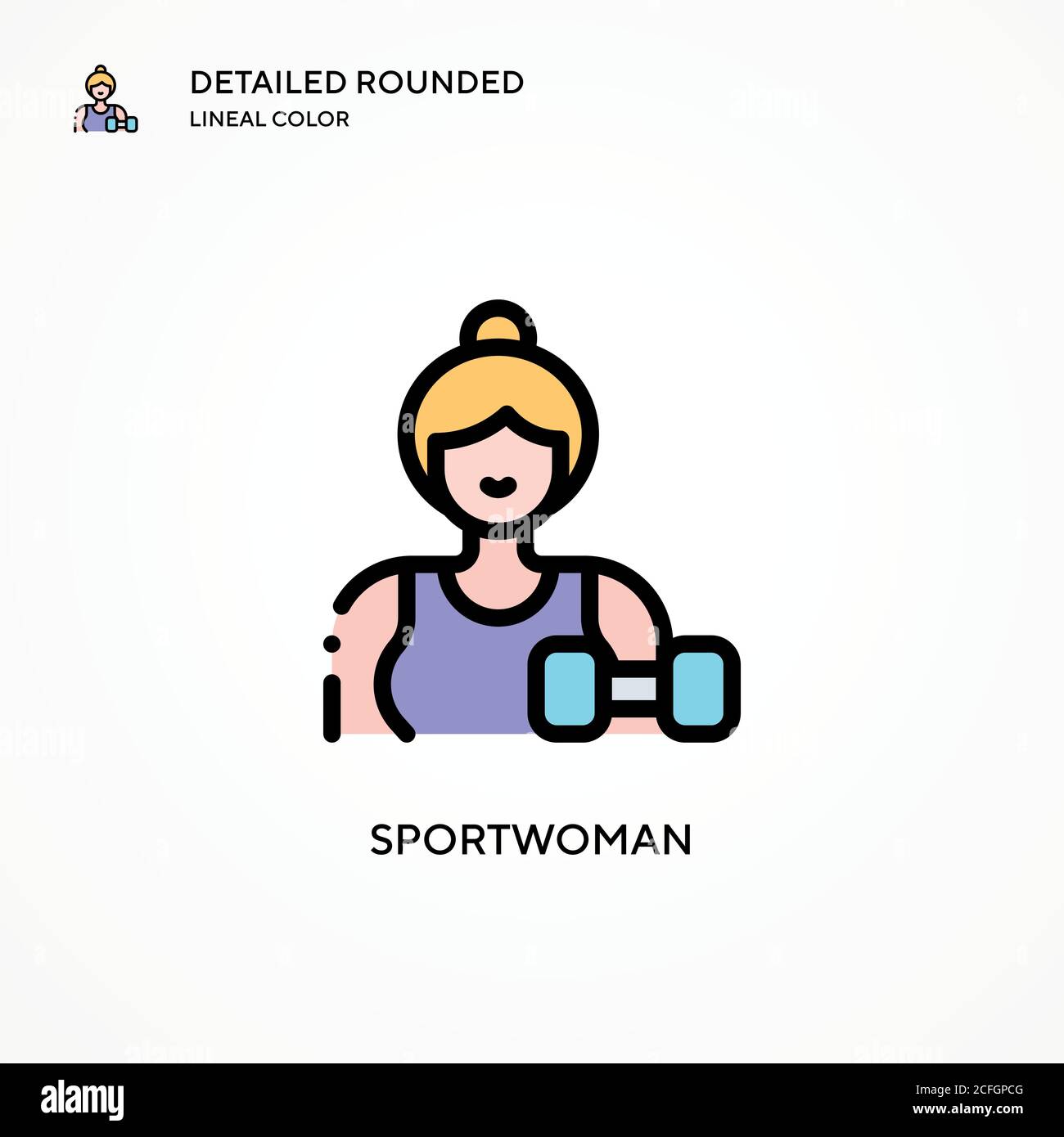 Sportwoman vector icon. Modern vector illustration concepts. Easy to ...