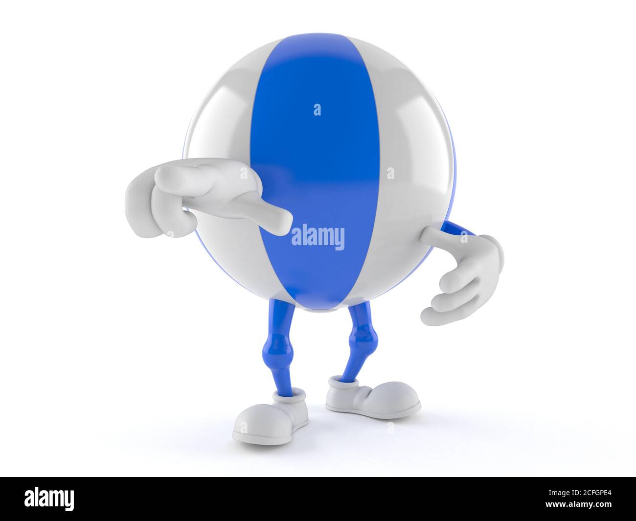 Beach ball character isolated on white background Stock Photo - Alamy