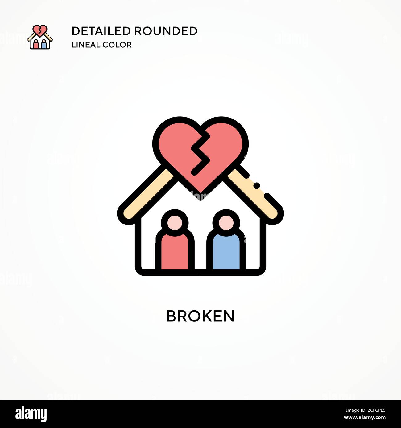 Broken vector icon. Modern vector illustration concepts. Easy to edit ...