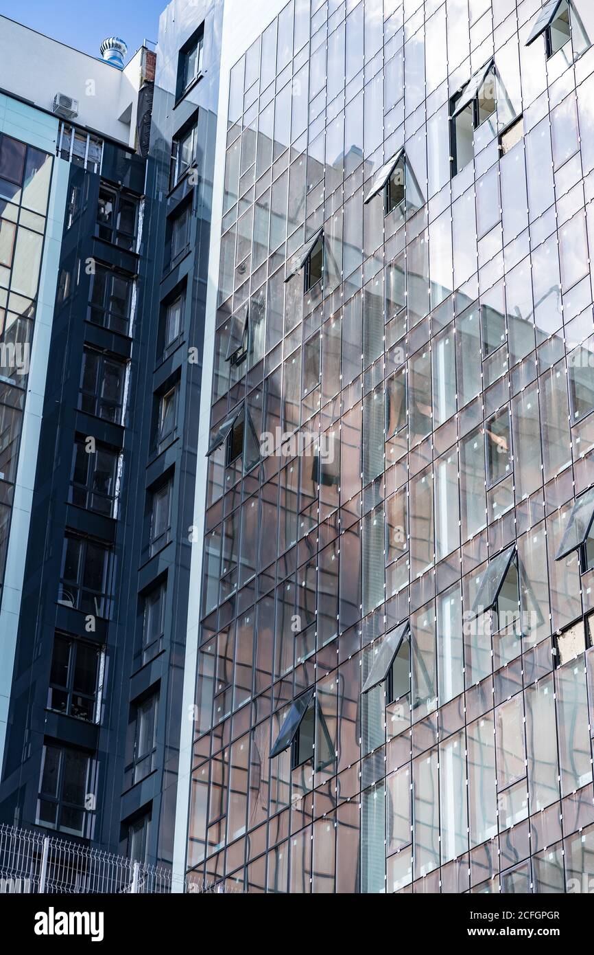 Modern Glass Building Architecture. Modern building, with structural ...