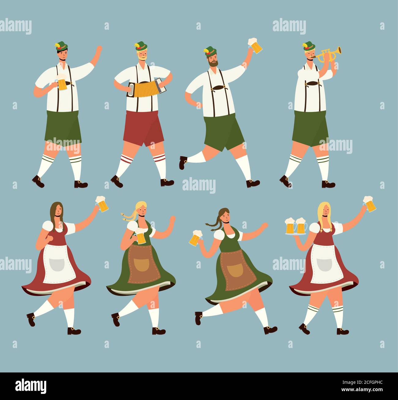 german people wearing tyrolean suit drinking beers and playing ...