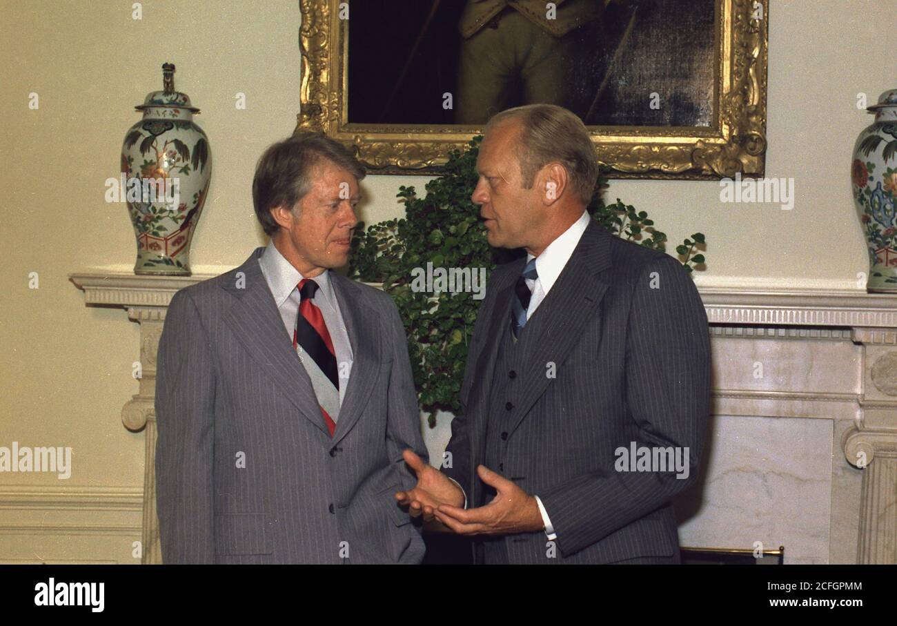 Jimmy Carter and Gerald Ford ca. 20 May 1977 Stock Photo - Alamy