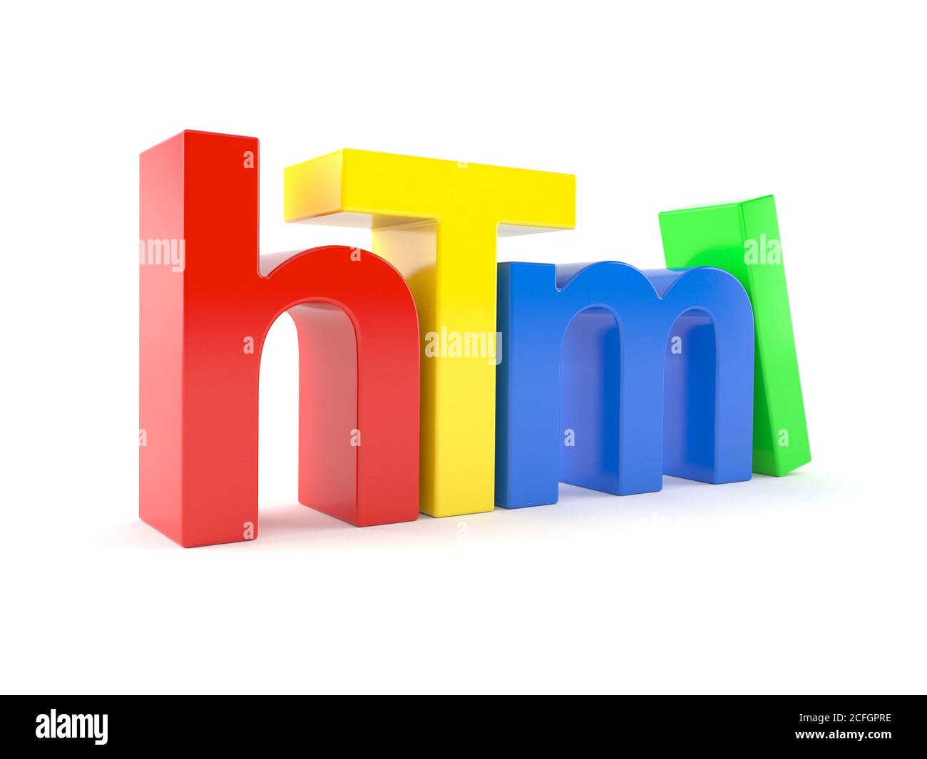 HTML letters isolated on white background Stock Photo - Alamy